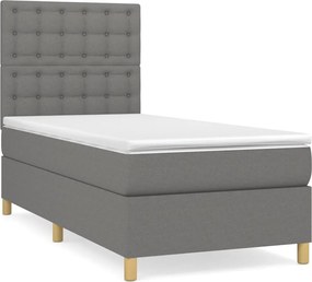 vidaXL Box spring postel s matrací 90x200 cm textil [3142626] Barva: tmavě hnědá