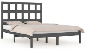 vidaXL Rám postele šedý masivní borovice 180 x 200 cm Super King