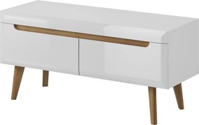 PSK Televizní skříňka NADIA, Bílá lesk/Dub Riviera 107 cm