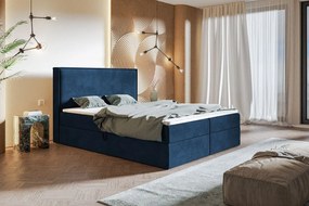 Čalouněná postel boxspring Christo 180x200 cm Barva: Modrá - Kronos 09