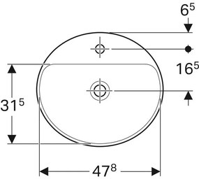 Geberit VariForm Zápustné umyvadlo 50 x 45 cm bez přepadu, bílá 500.714.01.2