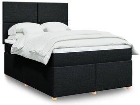 Box spring postel s matrací černá 140x200 cm textil 3291298