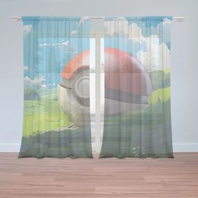Sablio Záclony Pokemon ball Krajina: 2ks 150x250cm