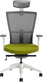 Office Pro Kancelářské křeslo na kolečkách MERENS WHITE SP – s područkami a opěrkou hlavy Černá BI 201