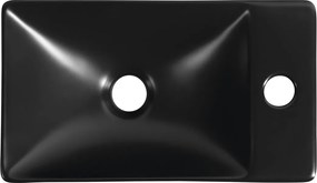 Sapho Sapho, MARGITHA keramické umyvadlo 38x22cm, otvor pro baterii vpravo, černá mat, MGT3822B