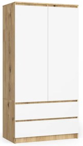 Skříň S 90 cm 2D 2SZ CLP dub artisan / bílá
