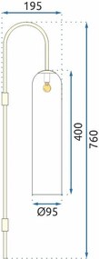 Toolight - Skleněná nástěnná lampa APP664-1W, zlatá, OSW-04660