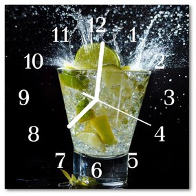 Nástenné skleněné hodiny koktejl