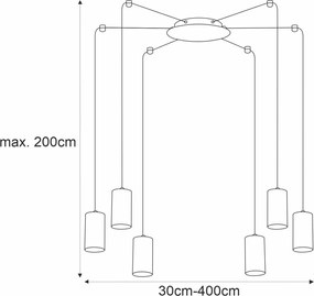 Lustr pavouk Kaja PUERTO 4893/6×bodovka GU10