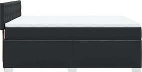 Box spring postel s matrací černá 160x200 cm umělá kůže 3286128