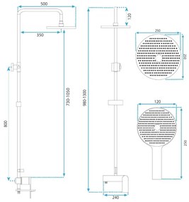 REA-P2418 - Sprchová sada s baterií AVALON kartáčovaná měď