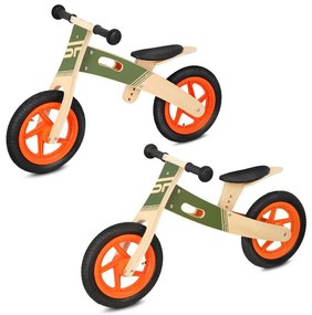 Spokey WOO-RIDE DUO Dětské dřevěné odrážedlo 2v1, khaki