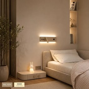 Brilagi-LED Nást. bodové svítidlo s USB portem NOCTIS LED/3W/230V+LED/9W béžová