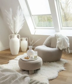 Béžová kulatá stolička Teddy Bouclé Beige - Ø 52*28 cm