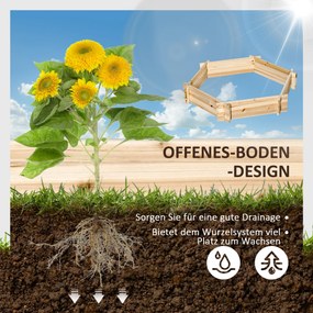 Outsunny šestihranný vyvýšený záhon DIY květináč Dřevěný květináč pro zahradu balkon Příroda 100 x 92 x 16 cm | Aosom