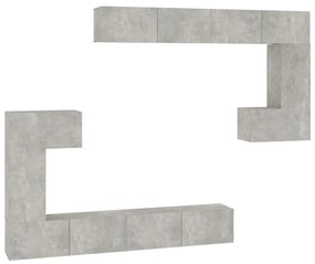Nástěnná TV skříňka betonově šedá kompozitní dřevo - Default Title