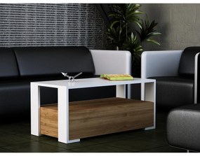 Asir | Konferenční stolek BALINA 40x90 cm bílá/hnědá | AS1046
