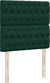 Box spring postel s matrací tmavě zelená 90x190 cm samet 3292223