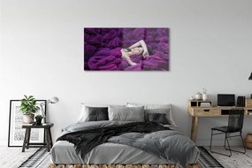 akrylový obraz Žena purple 125x50 cm