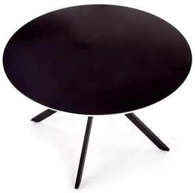 Jídelní kulatý stůl AVELAR –⁠120x76, kov/sklo, černý