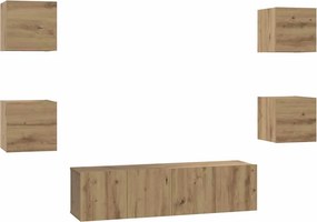 Sestava TV skříněk 6 ks Artisanový dub Kompozitní dřevo 3393143