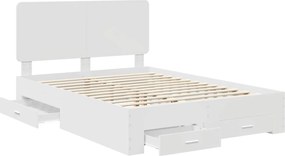 Rám postele se zásuvkou Bílá 140 x 190 cm Kompozitní dřevo 3412783