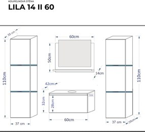 Ral Koupelnová stěna LILA 2 - Bílý lesk