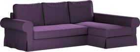 Potah na pohovku IKEA Backabro rozkládací se šezlongem barva fialová látka pletený vzor