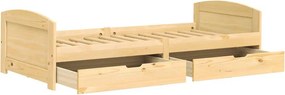 Válenda se 2 zásuvkami IRUN 90x200 cm masivní borové dřevo 3185207