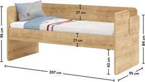 Čilek Zvýšená postel 90x200 cm se schody Mocha Studio