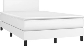 Box spring postel s matrací bílá 120x200 cm umělá kůže 3140994
