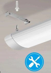 Sada 4 LED lamp do garáže a dílny 18W 60cm 4500K denní světlo 230V