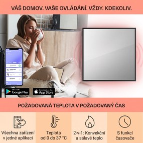 Klarstein La Palma 500, infračervený ohřívač 2 v 1, smart, 60 x 60 cm, 500 W, zrcadlová přední strana