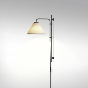 Marset A641-404 Funiculí, černá nástěnná lampa s pískovým textilním stínidlem, 1xE14, výška 60cm