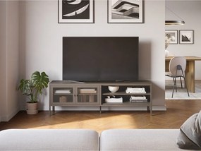 Šedý kovový TV stolek 160x50x35 cm Fayna – Marckeric