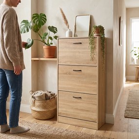 Botník s přihrádkami G1016 OAK, dub, 3 patra