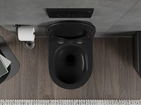 Mexen Rico, závěsná WC mísa 490x360x370 mm, Rimless Tornádo, černá matná, 3372XX85T