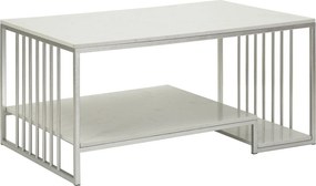 Konferenční stolek Kayseri 90 cm mramor/stříbrný