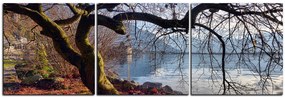 Obraz na plátně - Podzim u jezera - panoráma 5198B (90x30 cm)