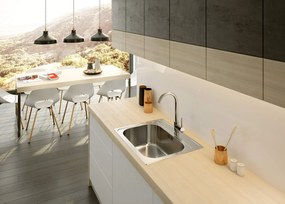 Deante Aster, stojánková dřezová baterie s ECO-provzdušňovačem 4.5 l/min, chromová, DEA-BCAE062M