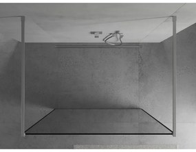 Mexen Kioto volně stojící sprchová zástěna 110 x 200 cm, Průhledné/Černý vzor 8 mm, Chromovaná - 800-110-002-01-70