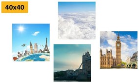 Set obrazů výlet do Londýna - 4x 60x60 cm