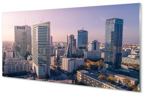 akrylový obraz Varšava mrakodrapy panorama 125x50 cm
