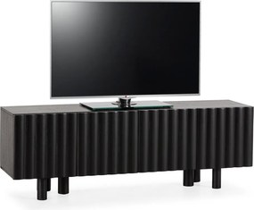 Černý TV stolek z mangového dřeva 160x55x40 cm Tamira – MOME