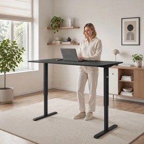 Elektricky výškově nastavitelný rám psacího stolu, 2 motory – bílý 110-180 cm DV-202ODF - černá