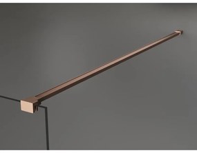 Mexen Kioto, sprchová zástěna Walk-In 150 x 200 cm, 8mm sklo černý vzor, ​​měděný matný profil, 800-150-002-65-70