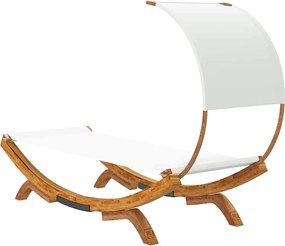 Zahradní lehátko a stříška 100x200x126 cm ohýbané dřevo krémové 313945