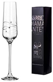 Diamante sklenice na šampaňské Spiral 190 ml 1KS