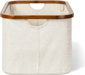 Krémový látkový koš na prádlo skládací Bamboo/Linen – Bigso