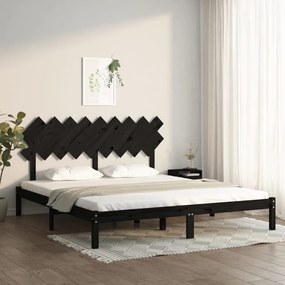 Rám postele černý 180 x 200 cm Super King masivní dřevo,  3104887